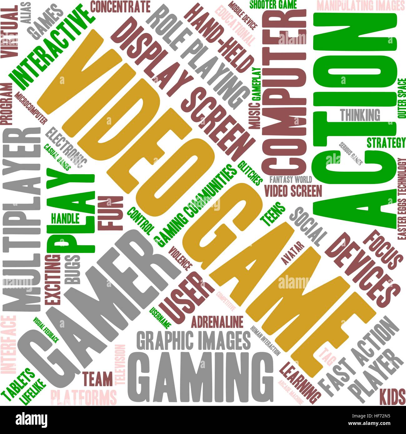 Video Game word cloud on a white background Stock Vector Image & Art ...