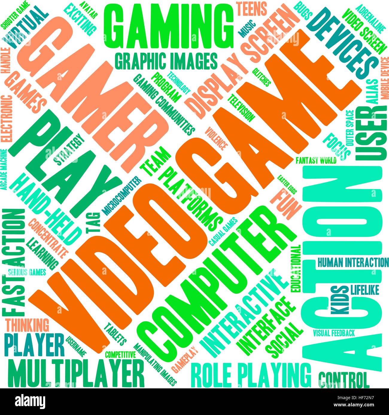 Video Game word cloud on a white background Stock Vector Image & Art ...