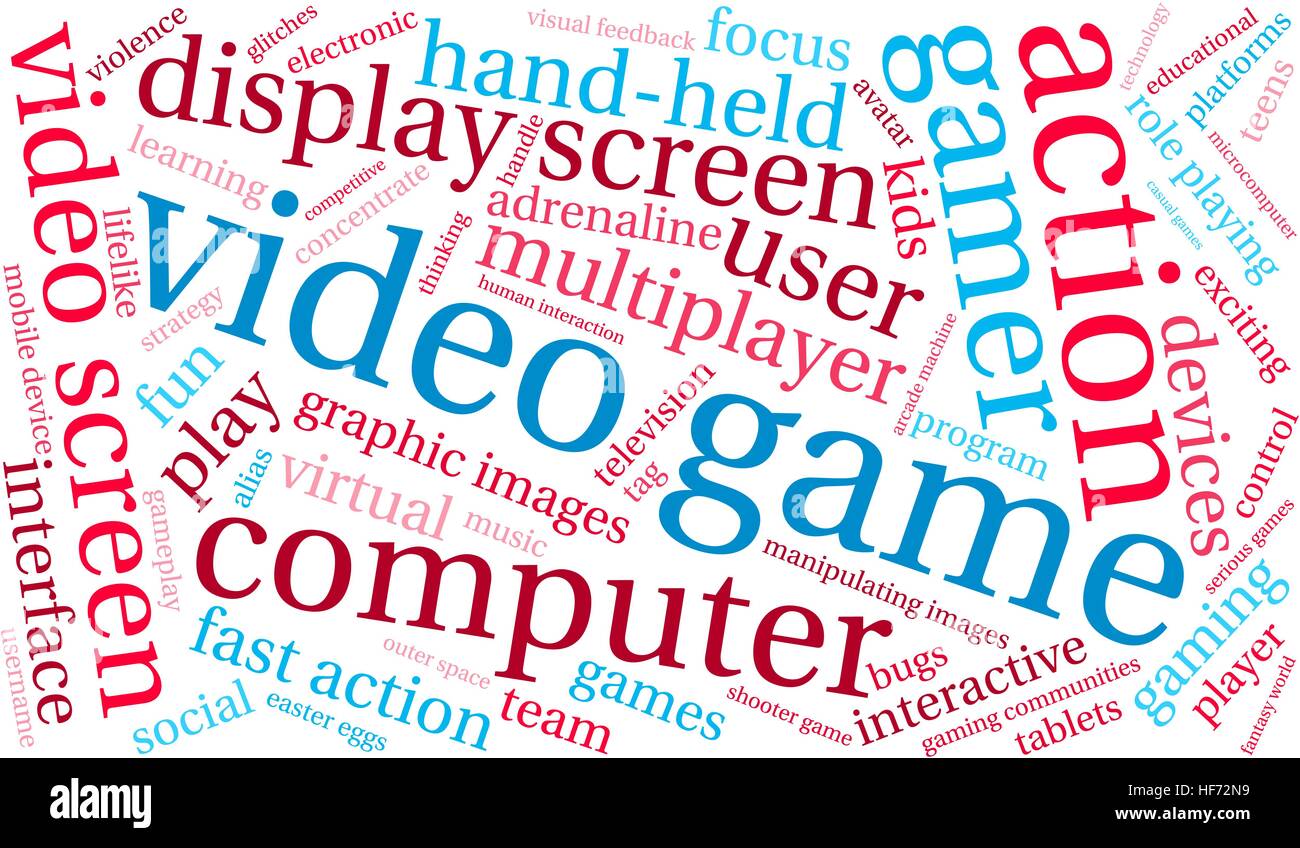 Video Game word cloud on a white background Stock Vector Image & Art ...