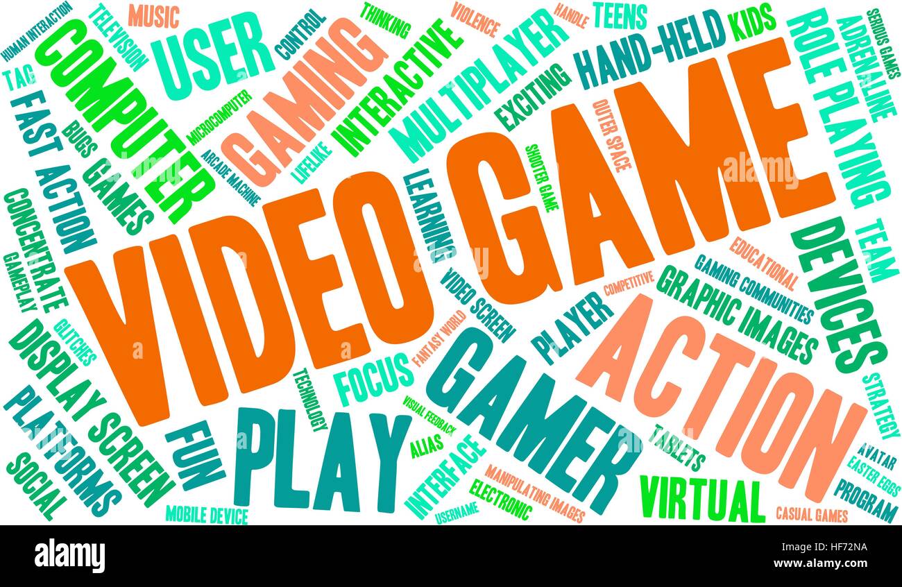 Video Game word cloud on a white background Stock Vector Image & Art ...