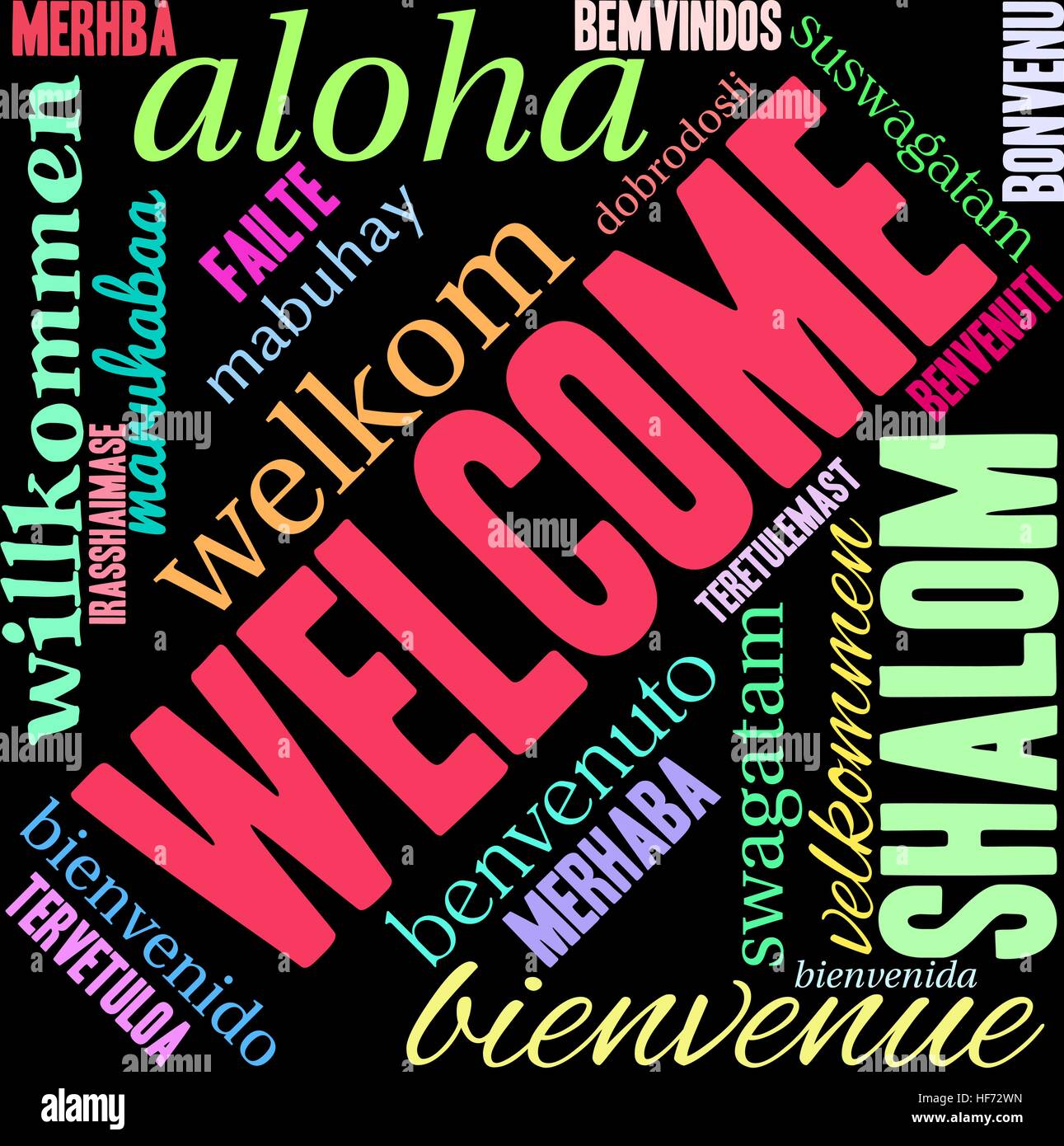 International welcome word cloud Stock Vector Images - Alamy