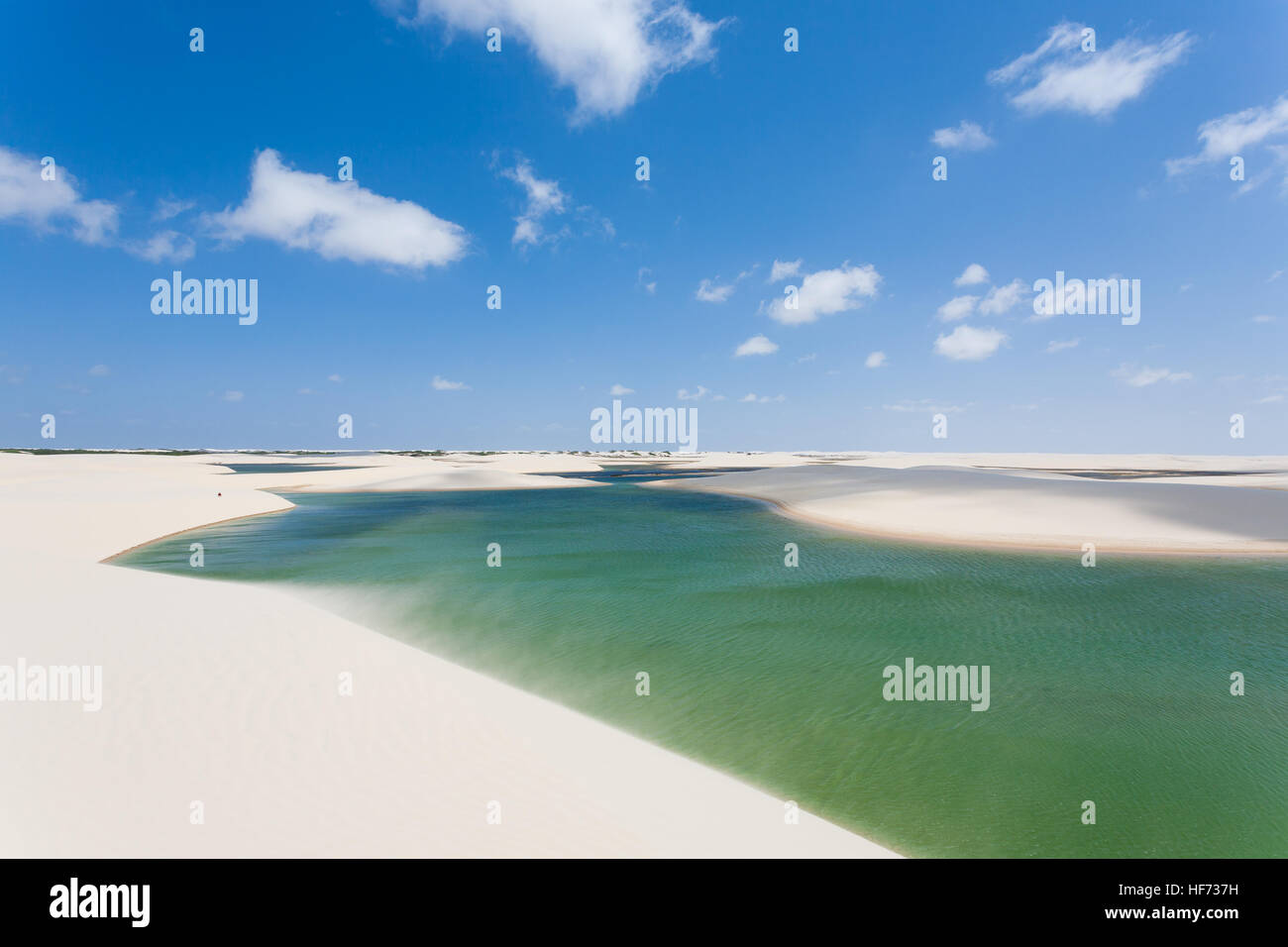 White sand dunes panorama from Lencois Maranhenses National Park ...