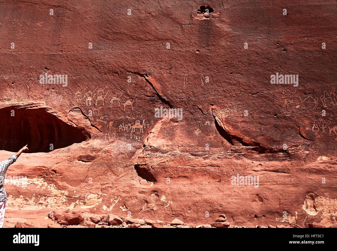 Rock Paintings, Wadi Rum, Arabian Desert, Jordan Stock Photo - Alamy