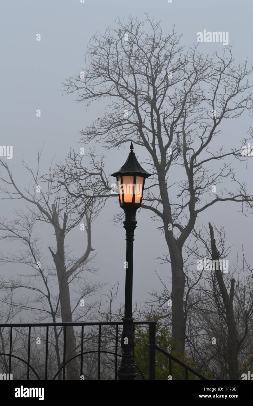 lantern in the fog Stock Photo - Alamy