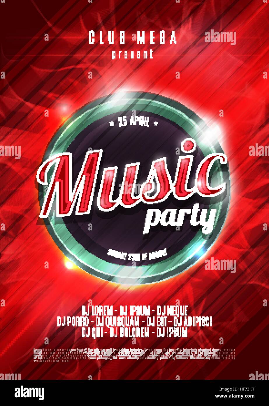 Party neon sign. Abstract background. Music party. Vector illustration ...