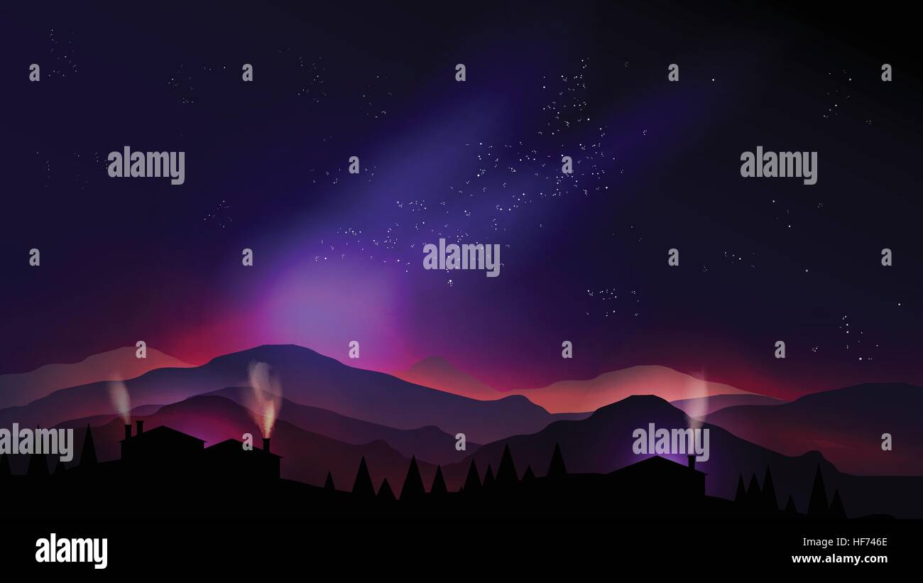 Dark clouds and countryside Stock Vector Images - Alamy