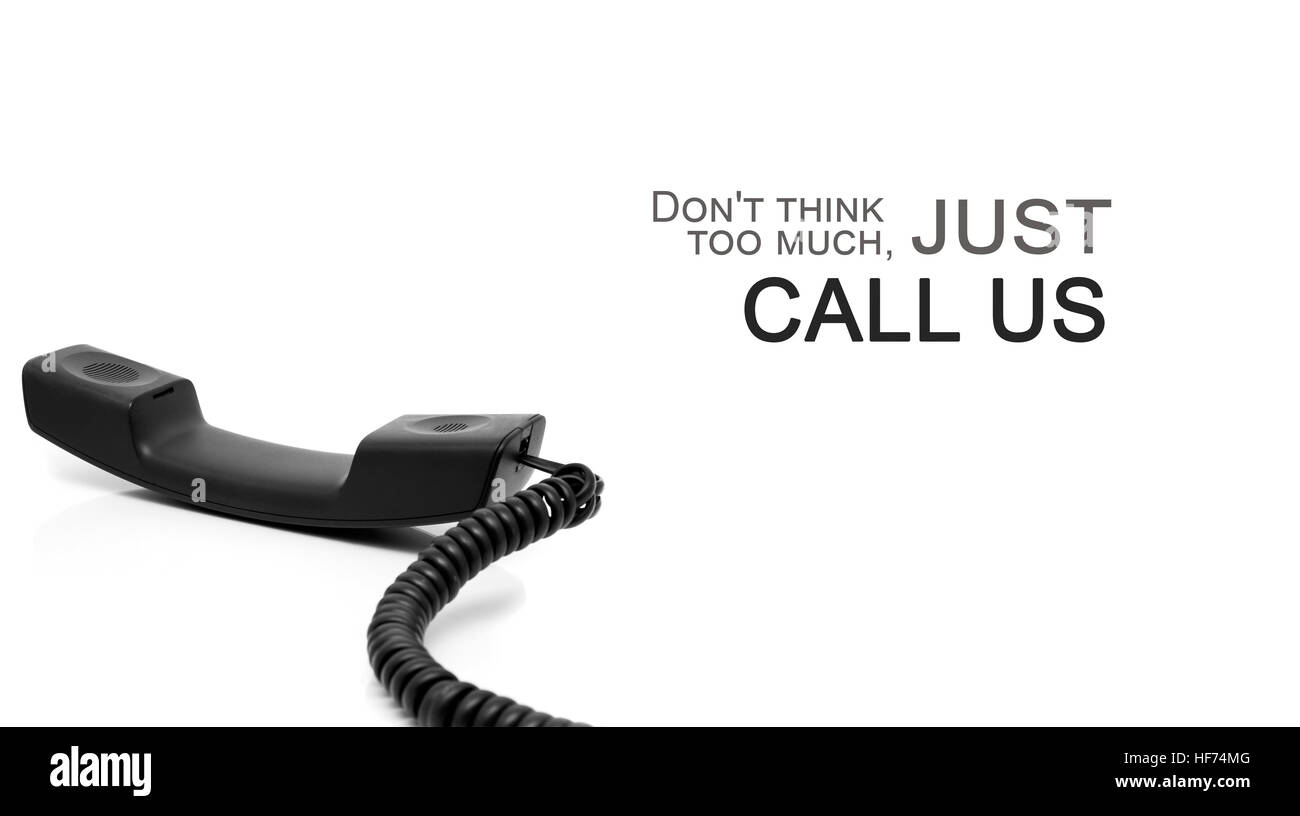 Inspirational quote and telephone handset isolated on white Stock Photo ...
