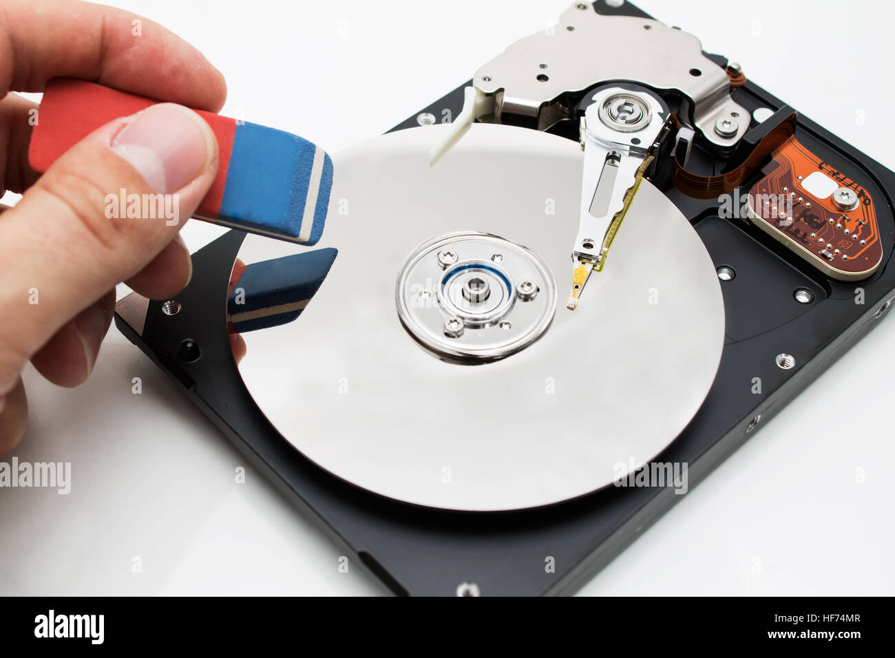 Hard disk drive data erase Stock Photo - Alamy