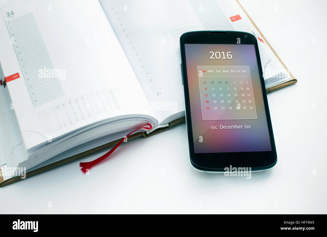 Modern smartphone calendar for 2016. Concept for business devices Stock ...