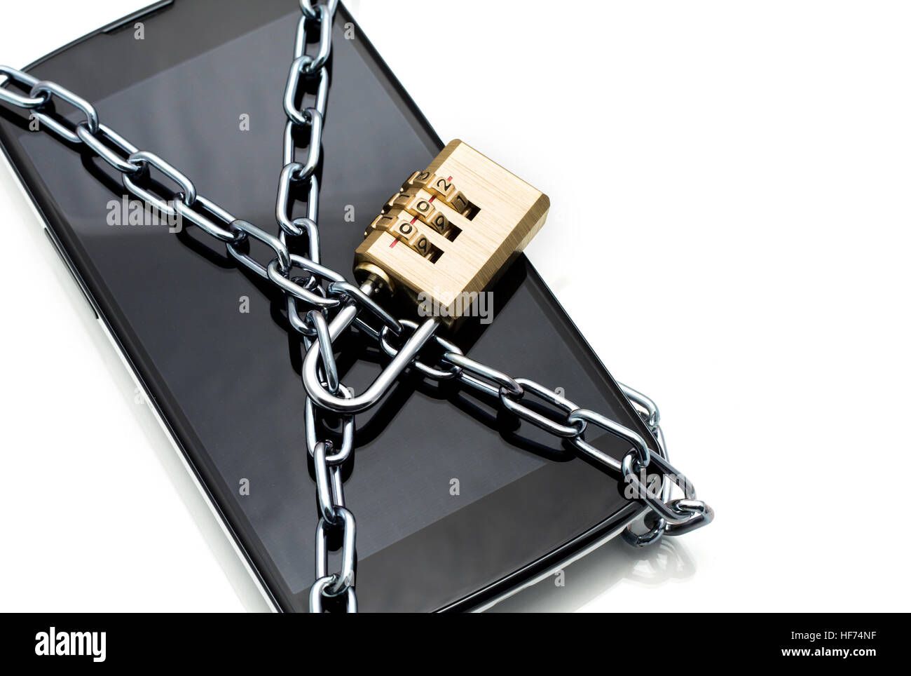 Modern smartphone with combination lock padlock. Concept of mobile ...