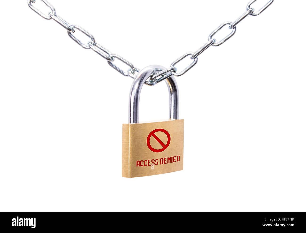 Locked padlock and chain with red sign Access Denied Stock Photo - Alamy