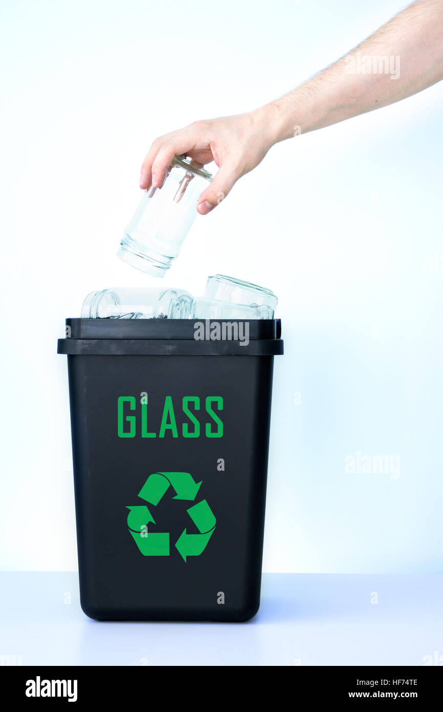 Garbage placed in containers for segregation Stock Photo - Alamy