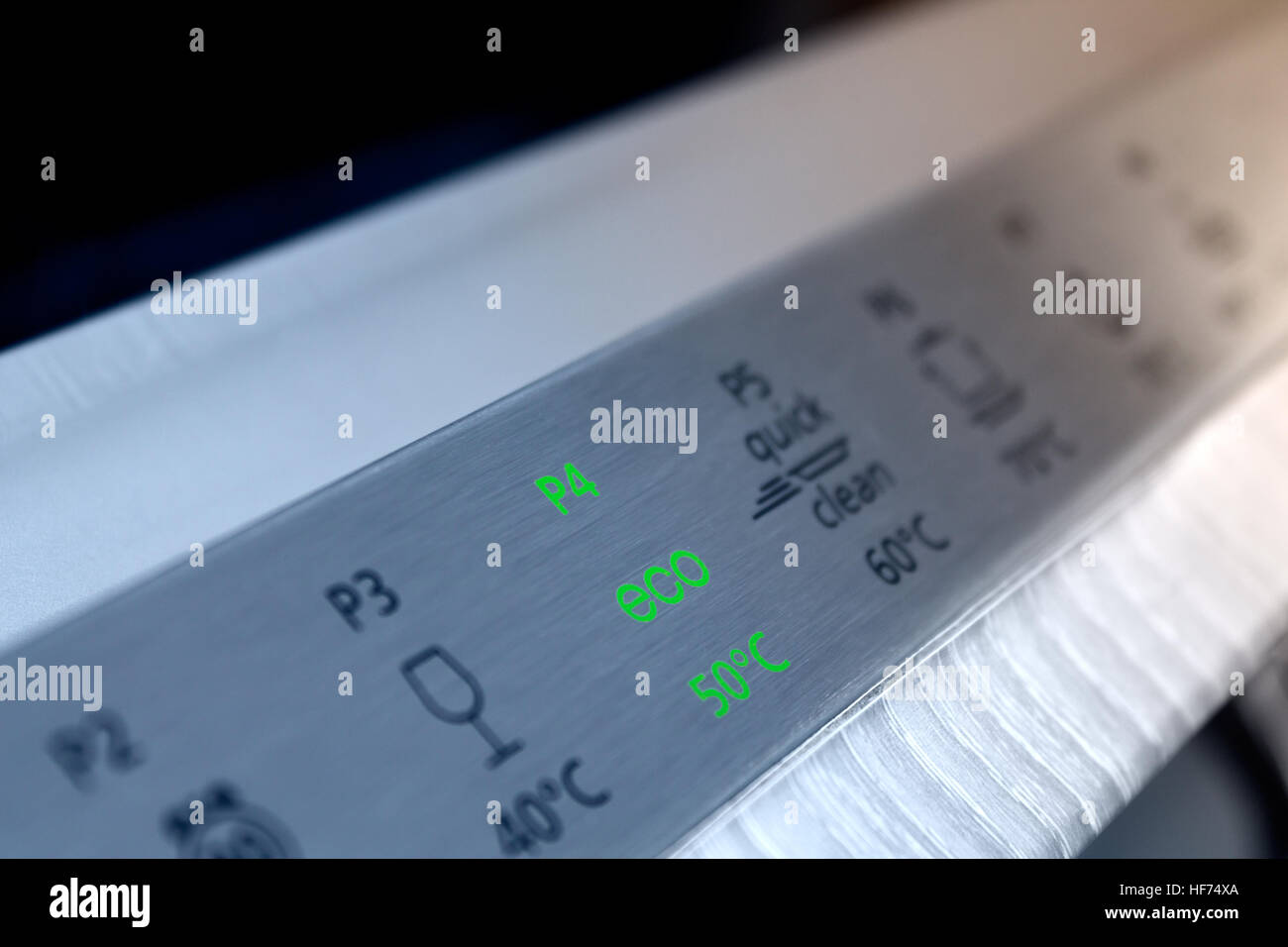 Close Up of economy dishwasher cycle program Stock Photo - Alamy