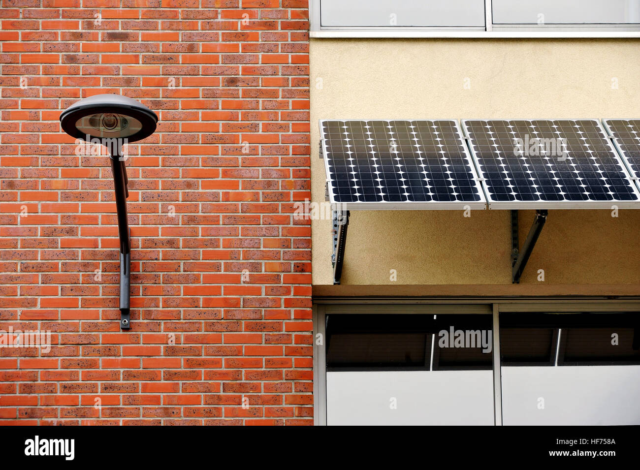 Solar panels on an office building Stock Photo - Alamy