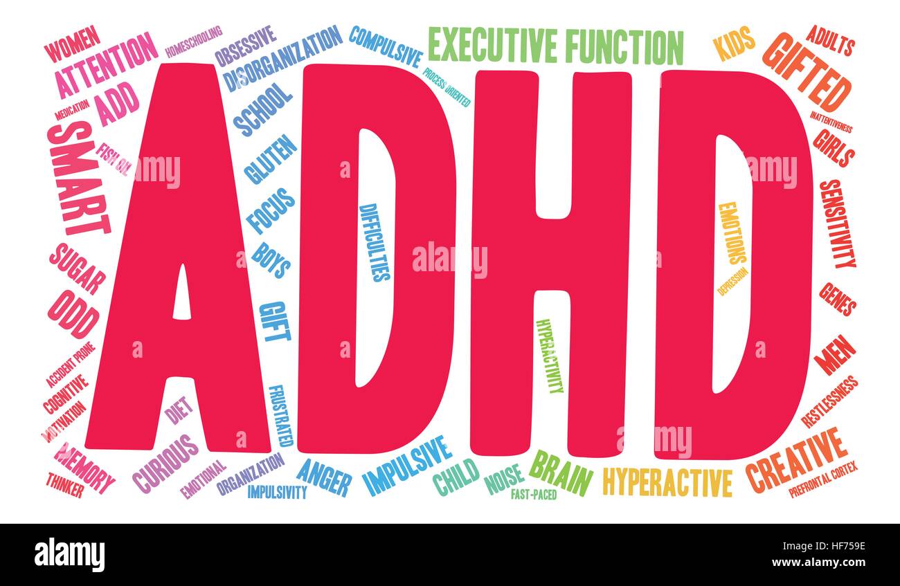 ADHD multicolored word cloud Stock Vector Image & Art - Alamy