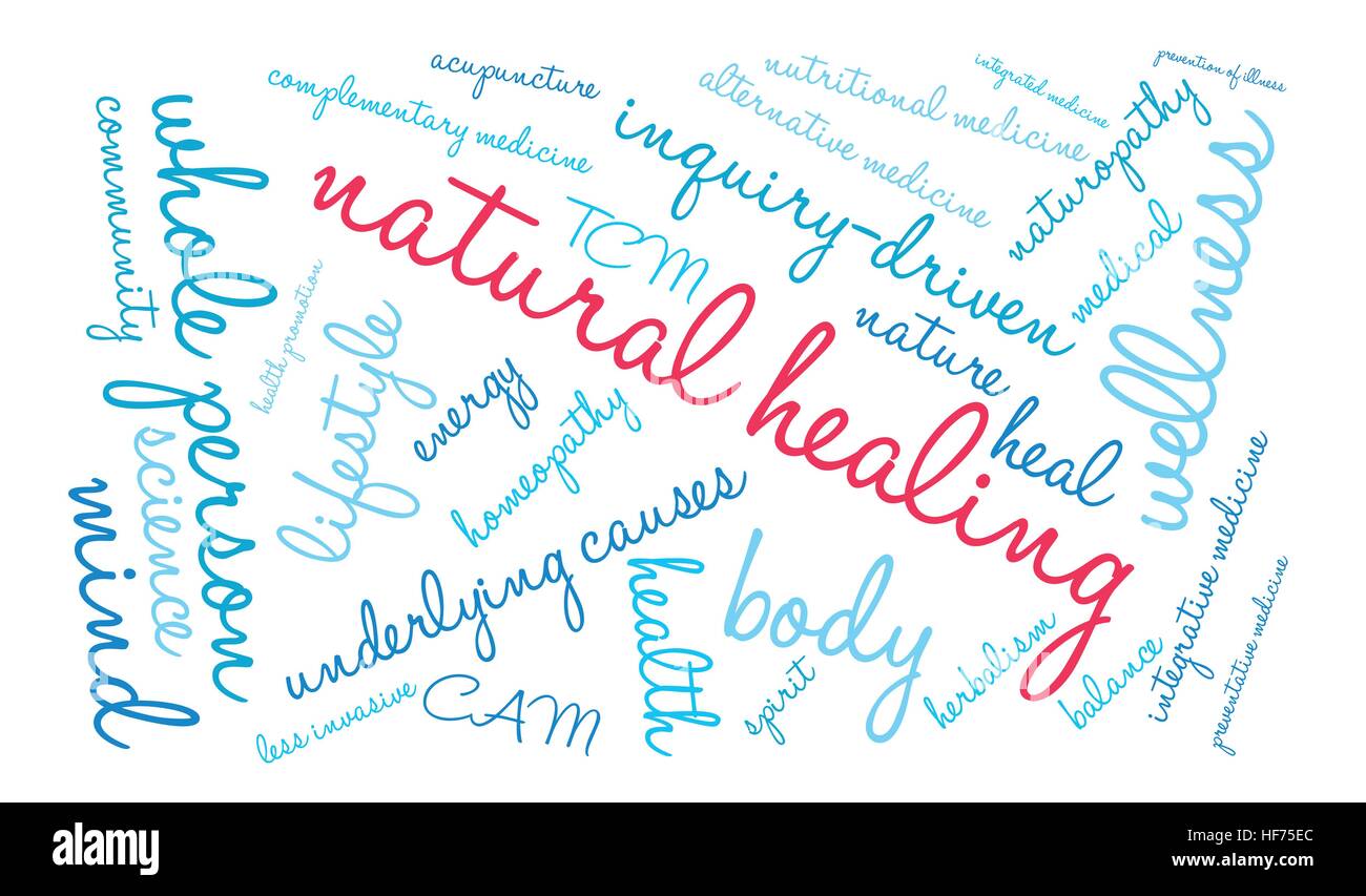 Natural Healing word cloud on a white background Stock Vector Image ...