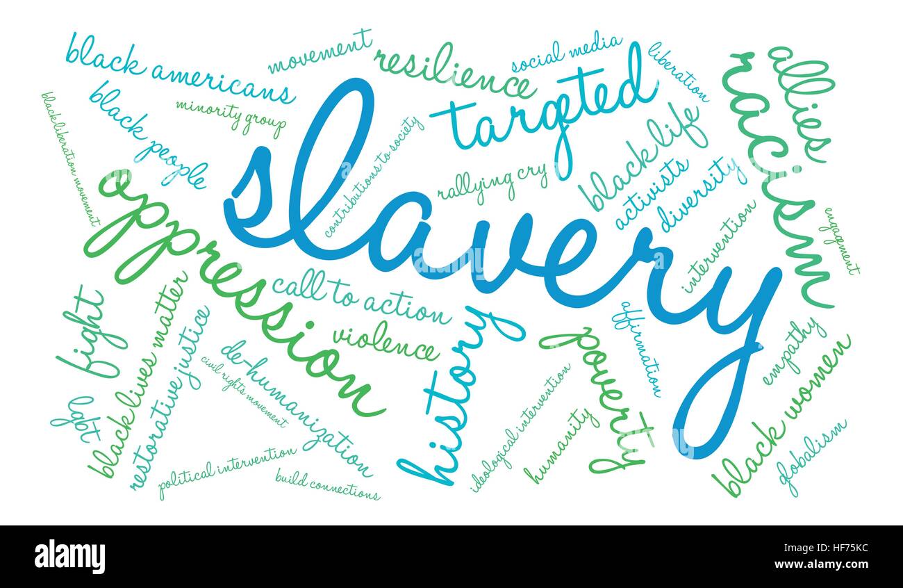 Slavery Word Cloud On A White Background Stock Vector Image And Art Alamy 