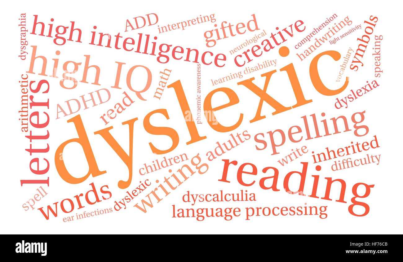 Dyslexic word cloud on a white background Stock Vector Image & Art - Alamy