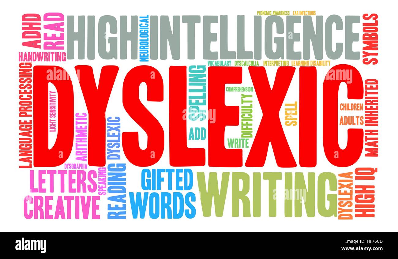 Dyslexic word cloud on a white background Stock Vector Image & Art - Alamy