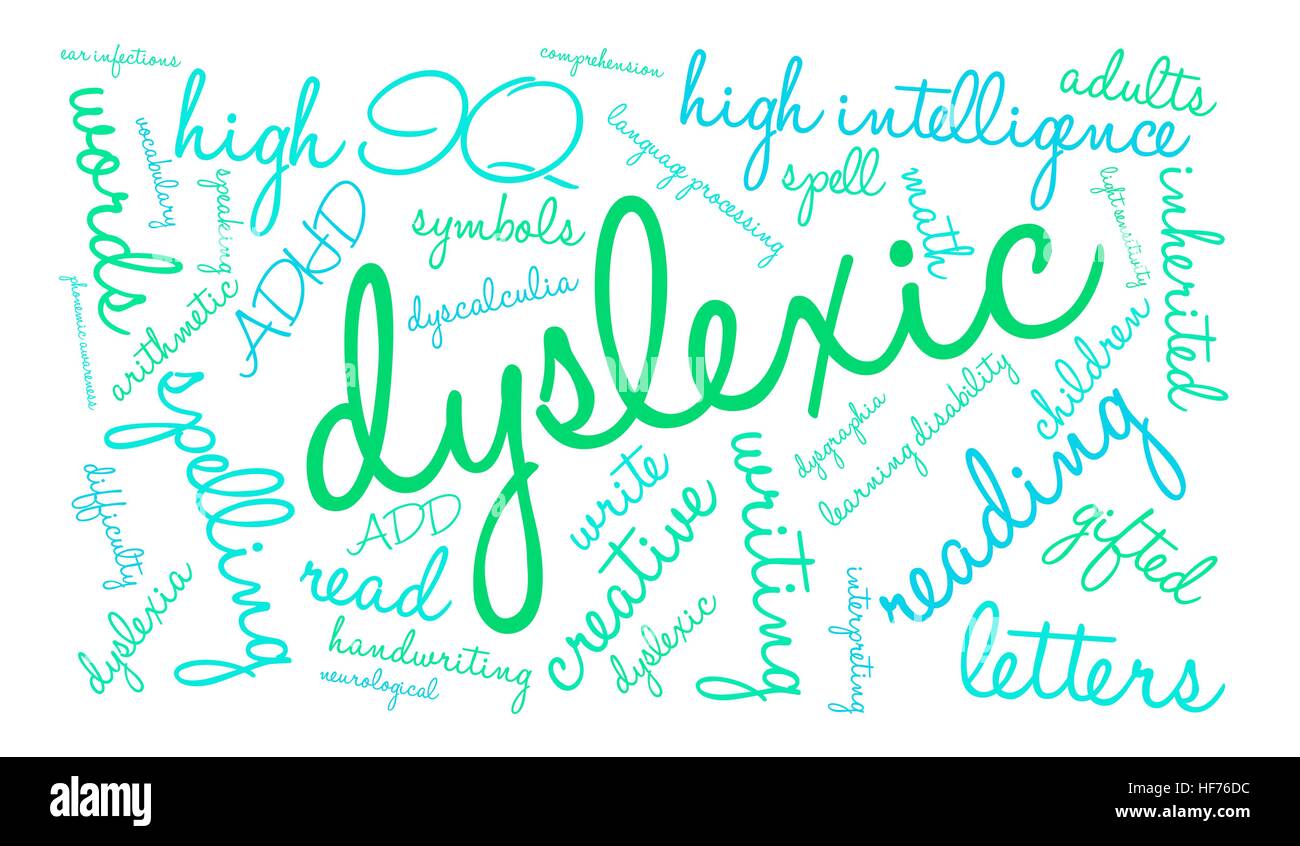 Dyslexic word cloud on a white background Stock Vector Image & Art - Alamy