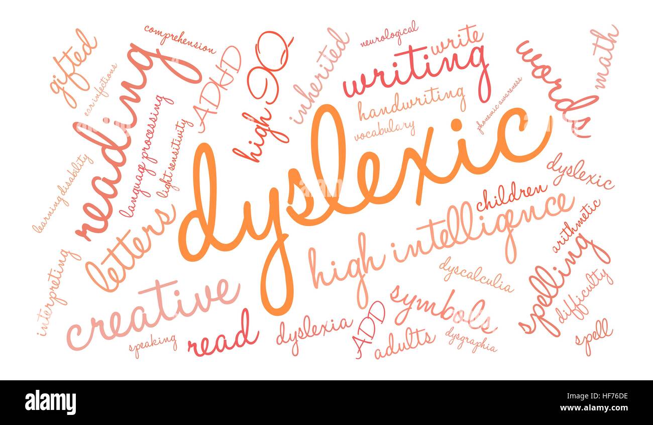 Dyslexic word cloud on a white background Stock Vector Image & Art - Alamy