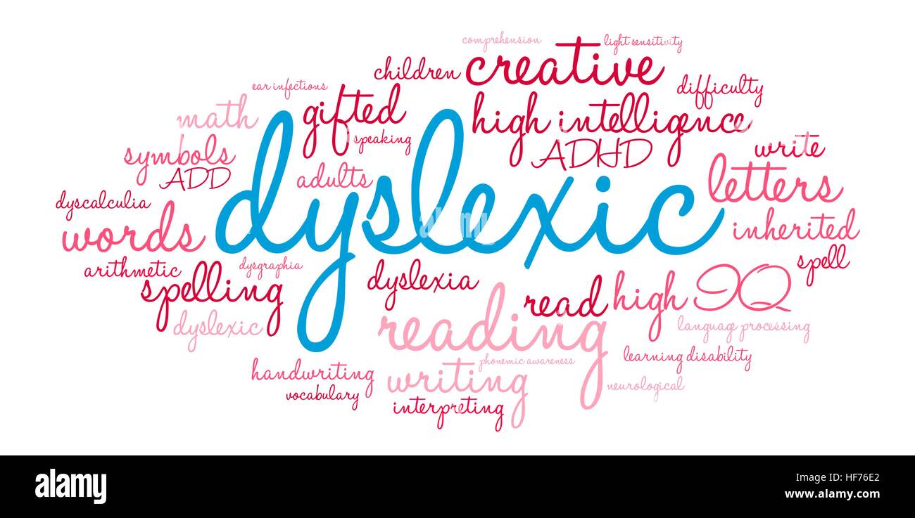 Dyslexic word cloud on a white background Stock Vector Image & Art - Alamy