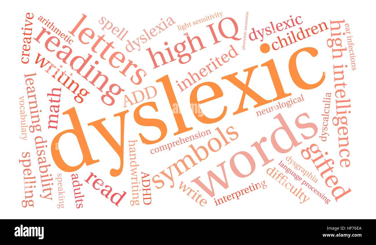 Dyslexic word cloud on a white background Stock Vector Image & Art - Alamy