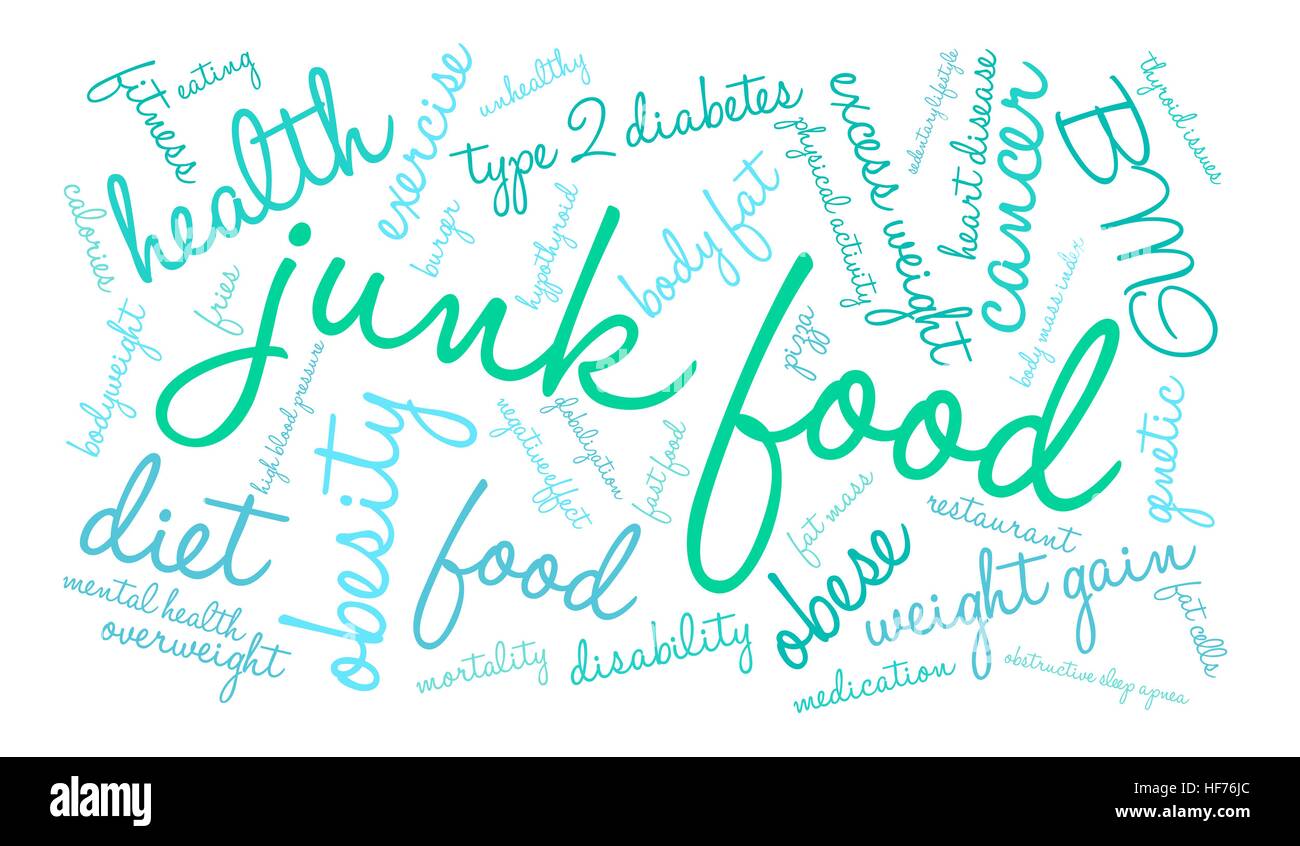 Junk Food word cloud on a white background Stock Vector Image & Art - Alamy
