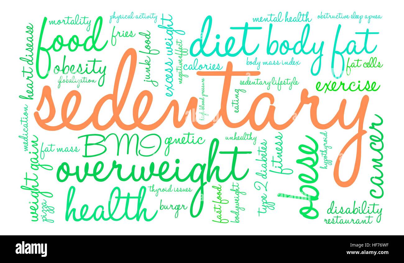 Sedentary word cloud on a white background Stock Vector Image & Art - Alamy