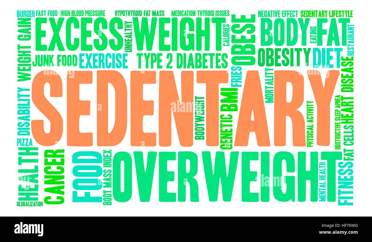 Sedentary word cloud on a white background Stock Vector Image & Art - Alamy