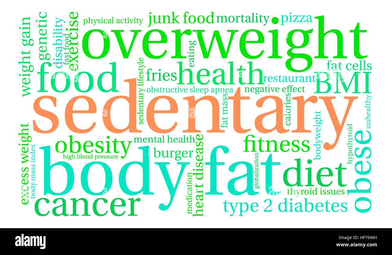 Sedentary word cloud on a white background Stock Vector Image & Art - Alamy