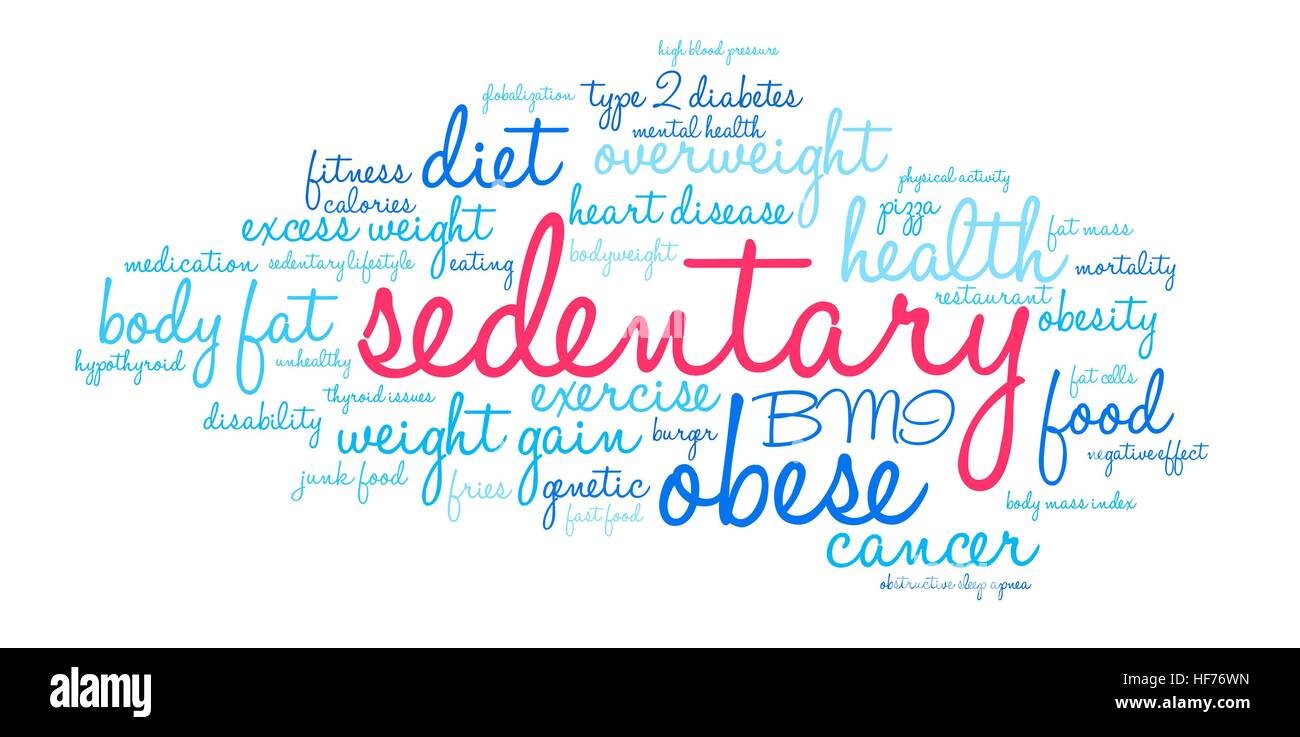 Sedentary word cloud on a white background Stock Vector Image & Art - Alamy