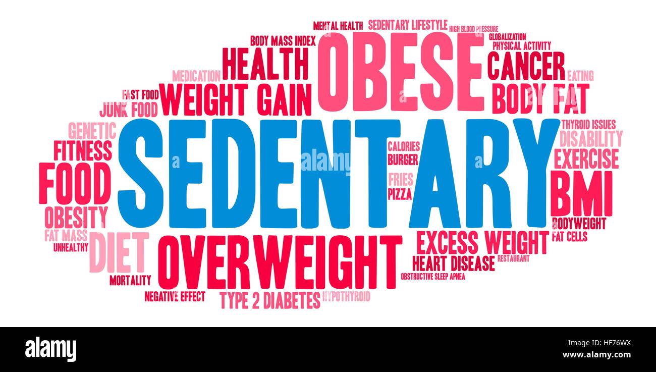 Sedentary word cloud on a white background Stock Vector Image & Art - Alamy
