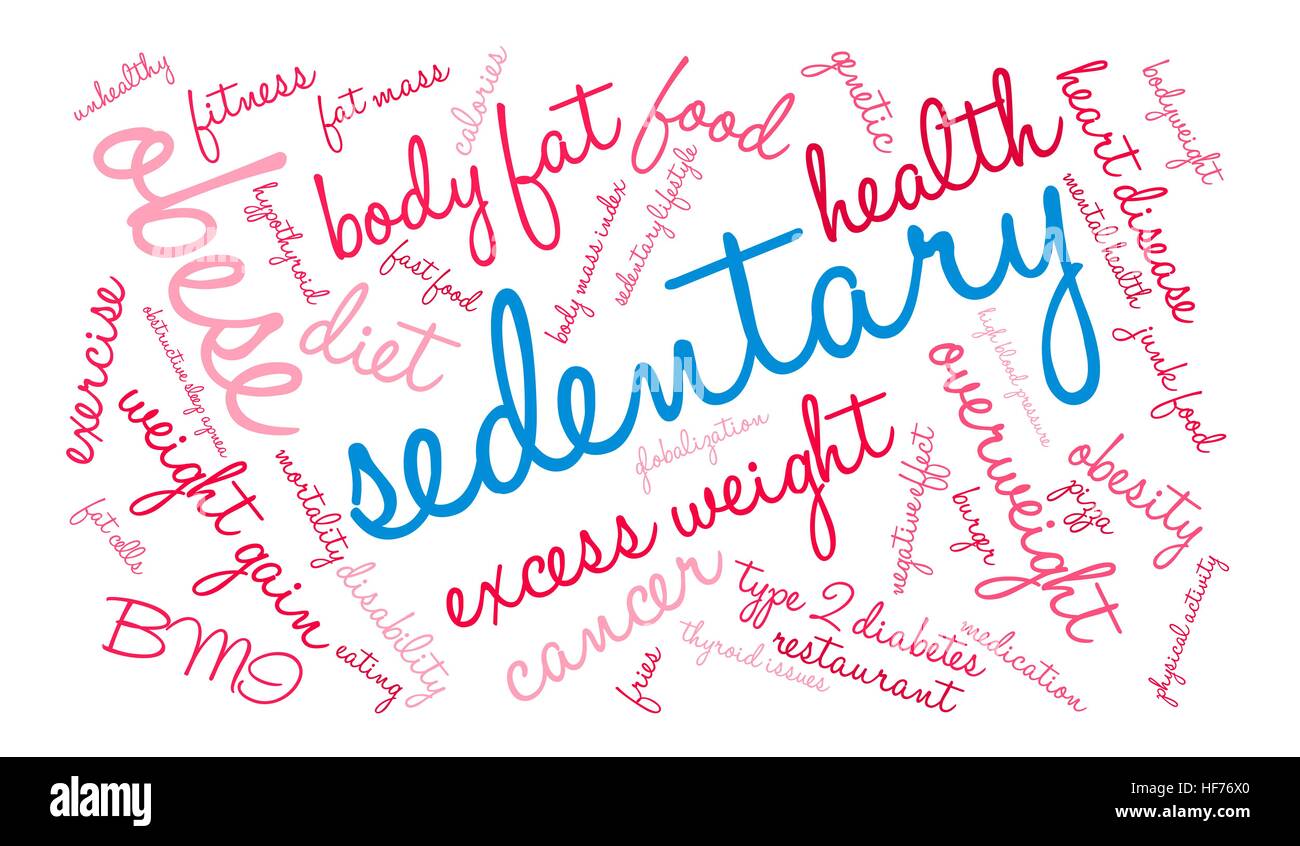 Sedentary word cloud on a white background Stock Vector Image & Art - Alamy