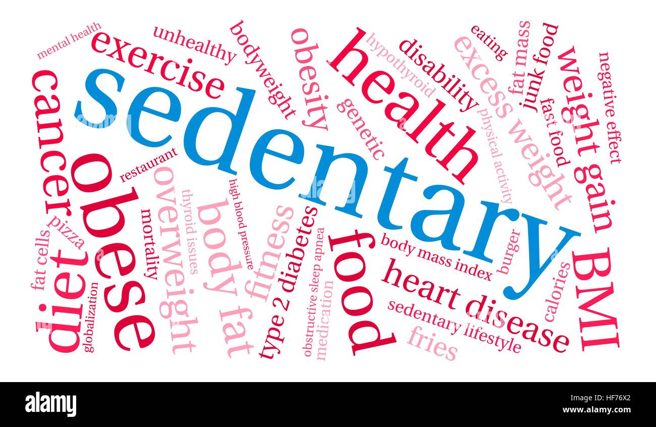 Sedentary word cloud on a white background Stock Vector Image & Art - Alamy