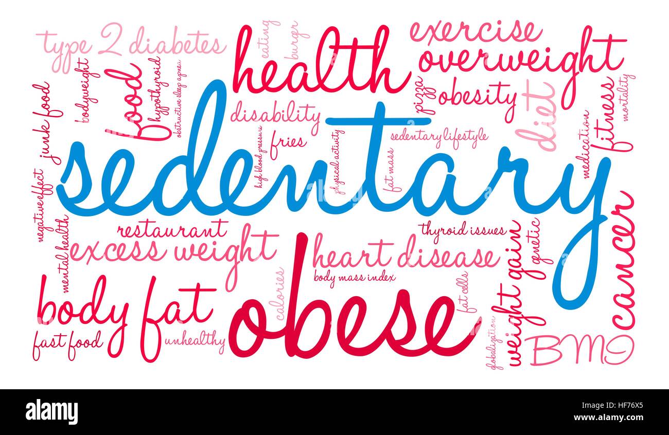 Sedentary word cloud on a white background Stock Vector Image & Art - Alamy