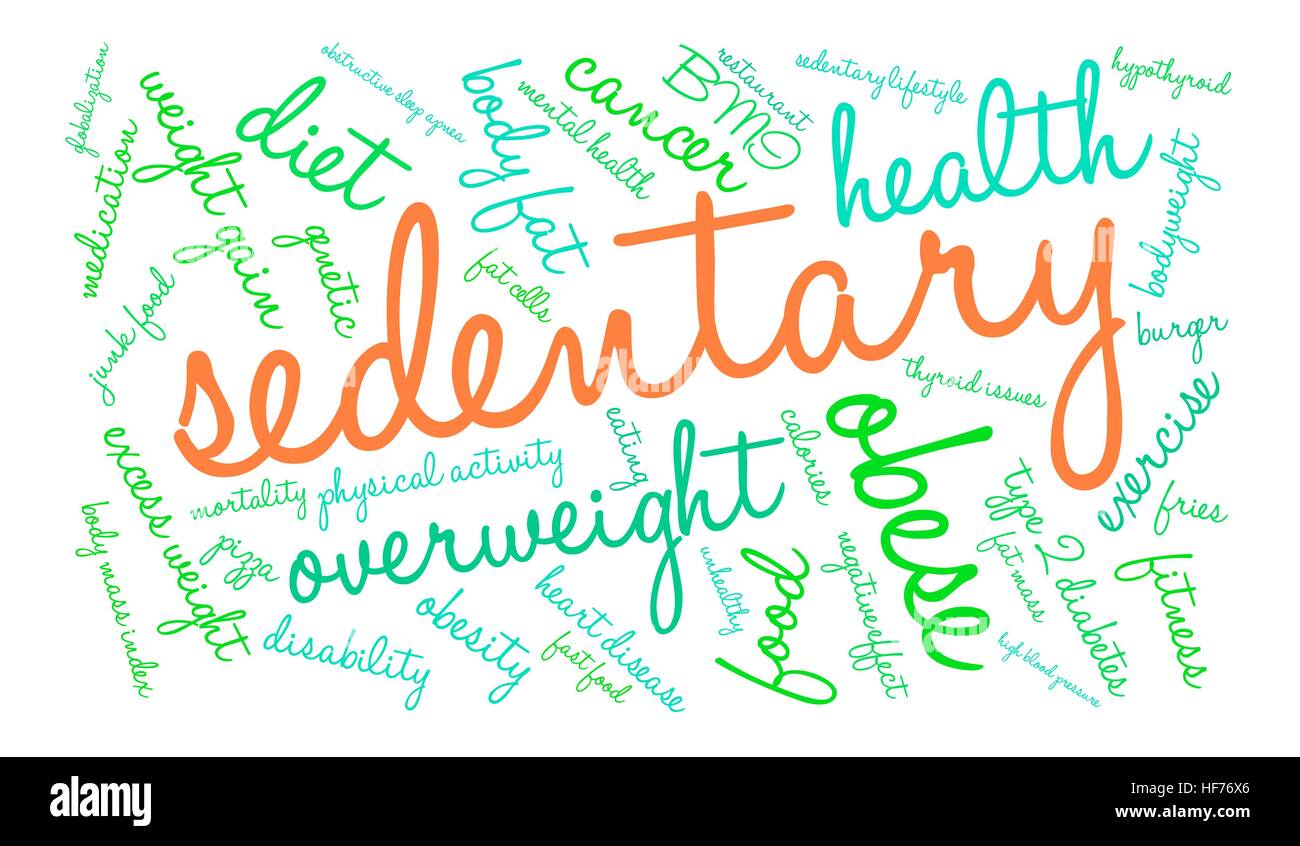 Sedentary word cloud on a white background Stock Vector Image & Art - Alamy