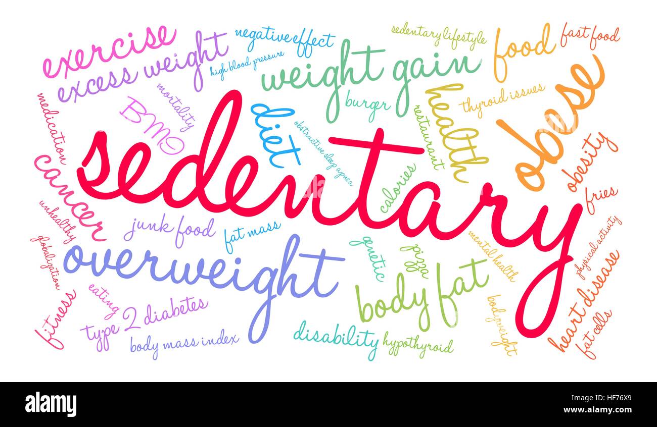 Sedentary word cloud on a white background Stock Vector Image & Art - Alamy