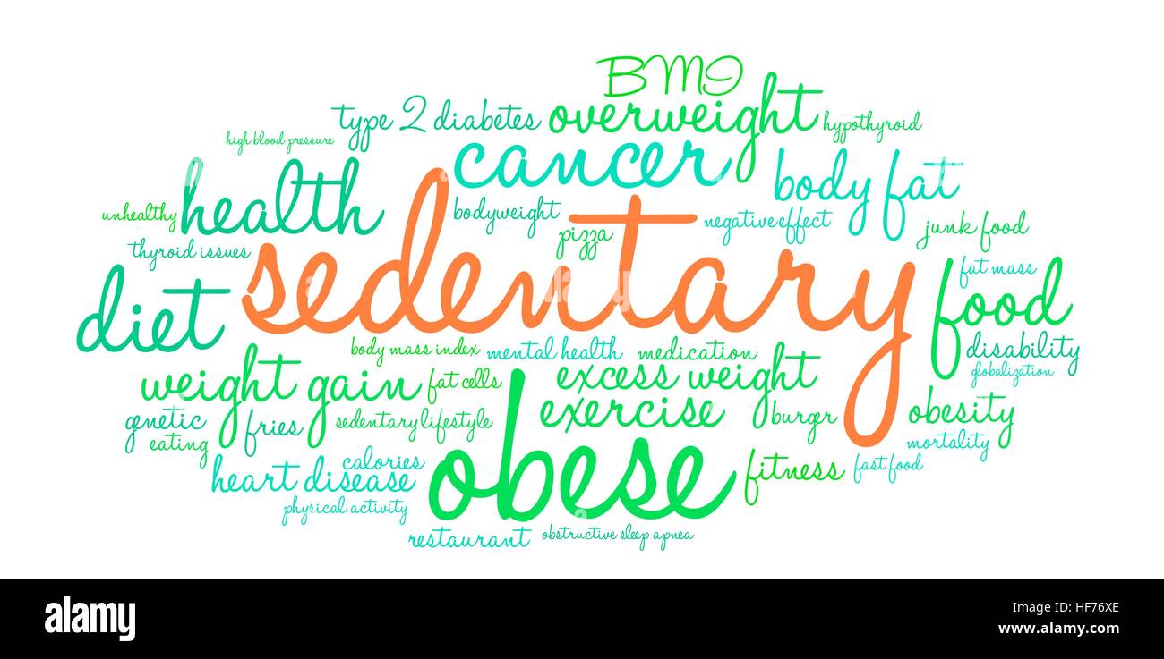 Sedentary word cloud on a white background Stock Vector Image & Art - Alamy