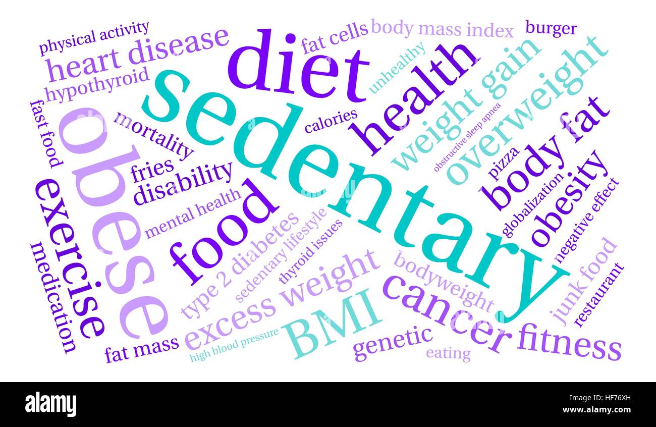 Sedentary word cloud on a white background Stock Vector Image & Art - Alamy