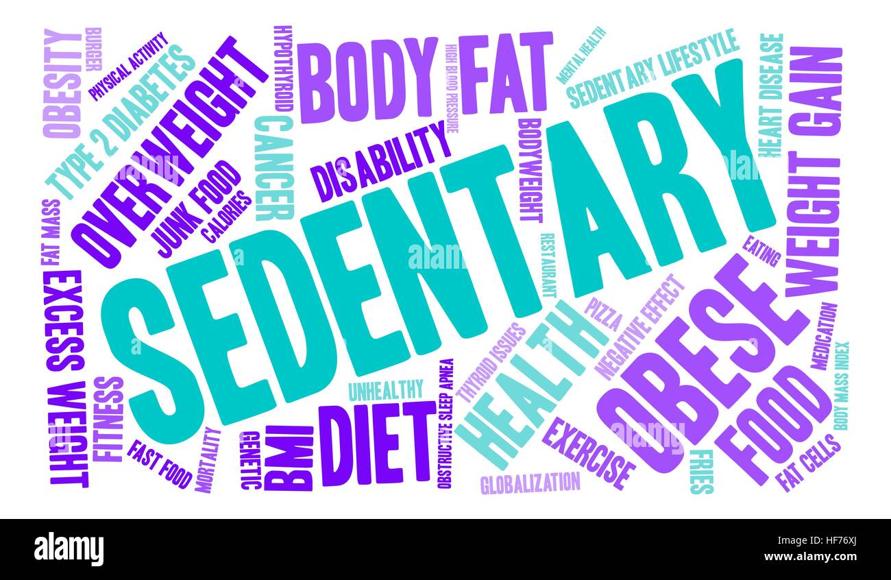 Sedentary word cloud on a white background Stock Vector Image & Art - Alamy