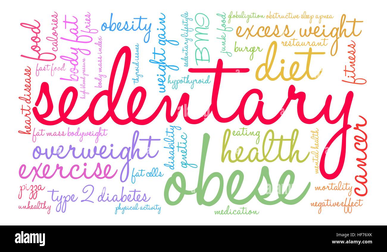Sedentary word cloud on a white background Stock Vector Image & Art - Alamy