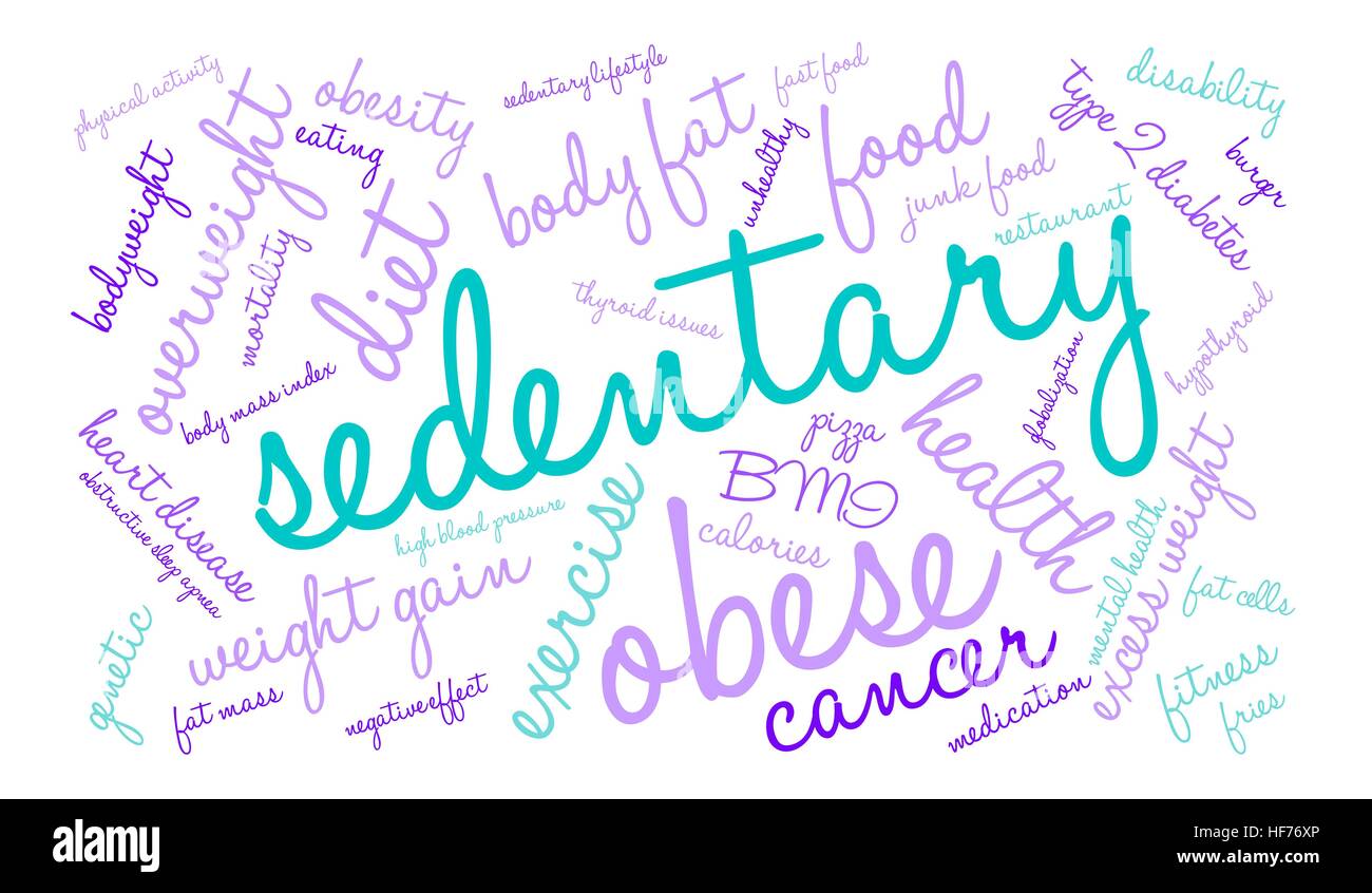 Sedentary word cloud on a white background Stock Vector Image & Art - Alamy