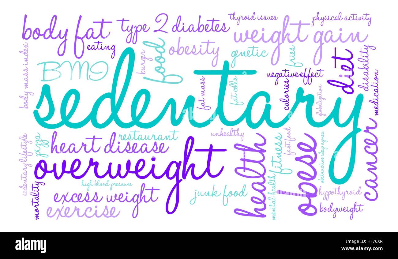 Sedentary word cloud on a white background Stock Vector Image & Art - Alamy