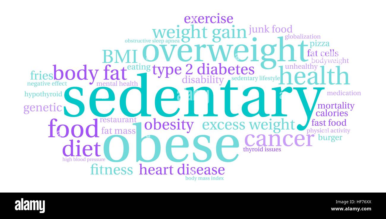Sedentary word cloud on a white background Stock Vector Image & Art - Alamy