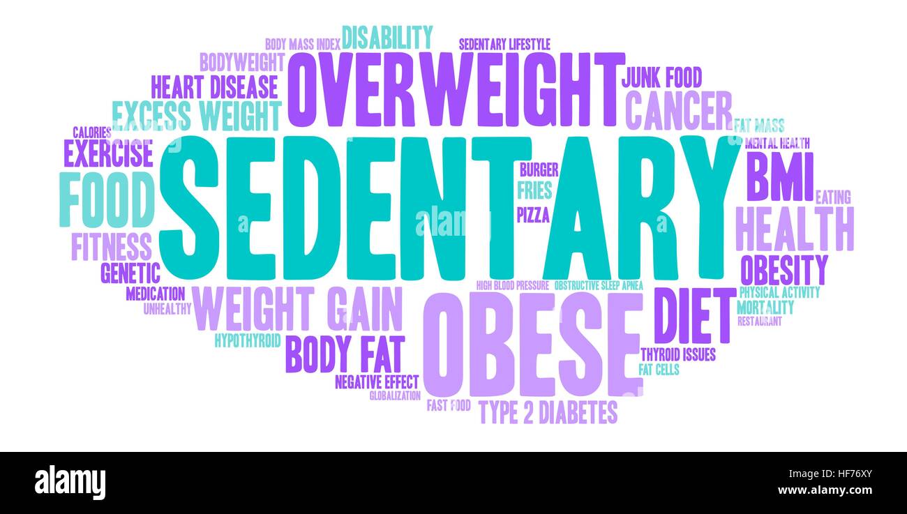 Sedentary word cloud on a white background Stock Vector Image & Art - Alamy
