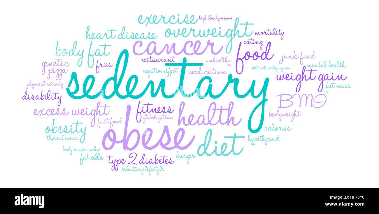 Sedentary word cloud on a white background Stock Vector Image & Art - Alamy