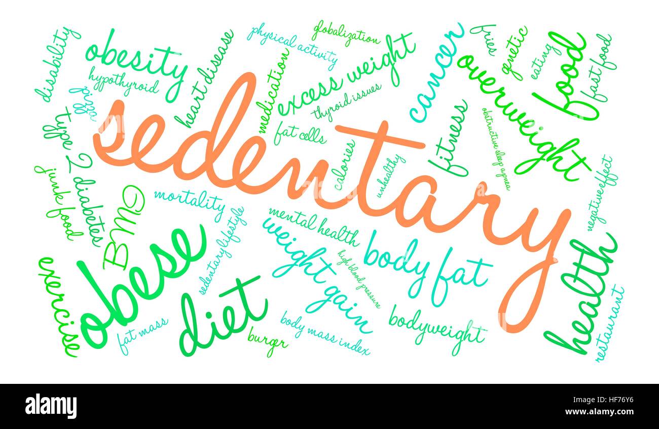 Sedentary word cloud on a white background Stock Vector Image & Art - Alamy