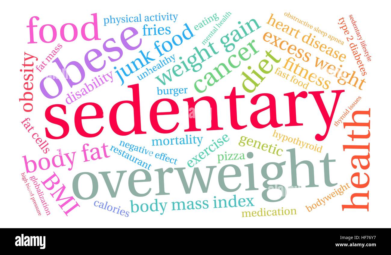 Sedentary word cloud on a white background Stock Vector Image & Art - Alamy