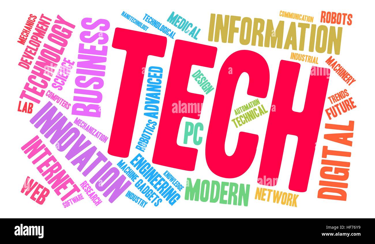 Tech word cloud on a white background Stock Vector Image & Art - Alamy